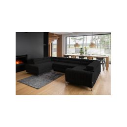 MF Design Luisa Recamiere Links in Anthrazit - (L) 202 x (B) 347 x (H) 92 cm | Gr.: onesize