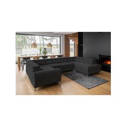 MF Design Luisa Recamiere Rechts in Asphalt - (L) 202 x (B) 347 x (H) 92 cm | Gr.: onesize