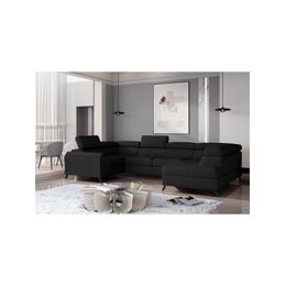 MF Design Esco Recamiere Rechts in Schwarz - (L) 200 x (B) 336 x (H) 92 cm | Gr.: onesize