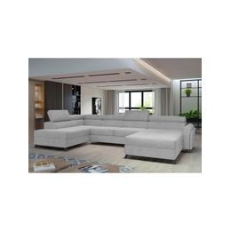 MF Design Joseppe Recamiere Links in Hellgrau - (L) 200 x (B) 360 x (H) 92 cm | Gr.: onesize