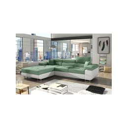 MF Design Amanda Recamiere Links in Graugr&uuml;n - (L) 203 x (B) 289 x (H) 85 cm | Gr.: onesize