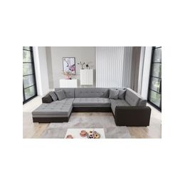 MF Design Wohnlandschaft Dario in Velours Grau in Grau - (L) 340 x (B) 340 x (H) 78 cm | Gr.: onesize