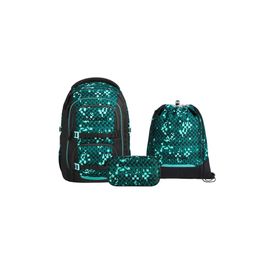 Coocazoo Schulrucksack-Set PORTER "Pixel Blox" 3-tlg. in Blau | Gr.: onesize