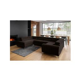 MF Design Luisa Recamiere Links in Braun - (L) 202 x (B) 347 x (H) 92 cm | Gr.: onesize