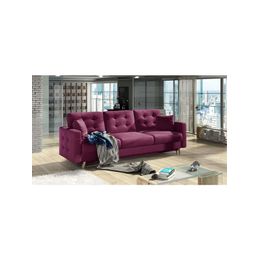 MF Design 3-Sitzer-Sofa Thor in Velours in Weinrot - (L) 235 x (B) 235 x (H) 73 cm | Gr.: onesize