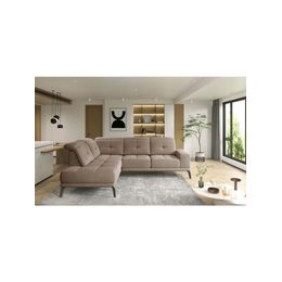 MF Design Neviro Recamiere Links in Braunbeige - (L) 200 x (B) 275 x (H) 98 cm | Gr.: onesize