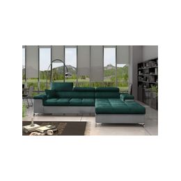 MF Design Ricky Recamiere Rechts in Flaschengr&uuml;n - (L) 205 x (B) 281 x (H) 88 cm | Gr.: onesize