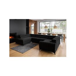 MF Design Luisa Recamiere Links in Schwarz - (L) 202 x (B) 347 x (H) 92 cm | Gr.: onesize