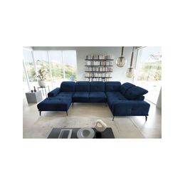MF Design Nevido Recamiere Rechts in Navyblau - (L) 201 x (B) 350 x (H) 77 cm | Gr.: onesize