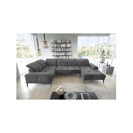 MF Design Nevido Recamiere Links in Charcoal - (L) 201 x (B) 350 x (H) 77 cm | Gr.: onesize
