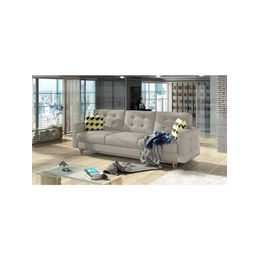 MF Design 3-Sitzer-Sofa Thor in Velours Creme in Creme - (L) 235 x (B) 235 x (H) 73 cm | Gr.: onesize
