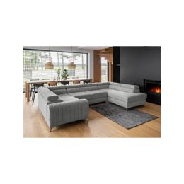 MF Design Luisa Recamiere Rechts in Mausgrau - (L) 202 x (B) 347 x (H) 92 cm | Gr.: onesize