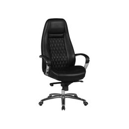 FineBuy B&uuml;rostuhl in Schwarz / Leder / 70x68x130 | Gr.: onesize