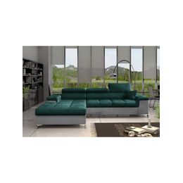 MF Design Ricky Recamiere Links in Flaschengr&uuml;n - (L) 205 x (B) 281 x (H) 88 cm | Gr.: onesize