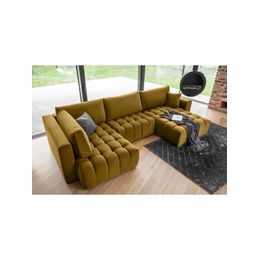 MF Design Bonita Recamiere Rechts in Senfgelb - (L) 175 x (B) 350 x (H) 92 cm | Gr.: onesize