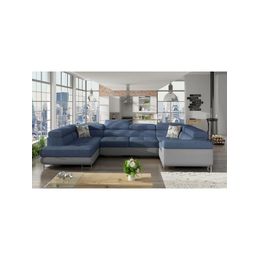 MF Design Lavin Recamiere Links in Blau - (L) 340 x (B) 340 x (H) 90 cm | Gr.: onesize
