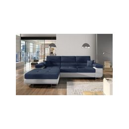 MF Design Amanda Recamiere Links in Marineblau - (L) 203 x (B) 289 x (H) 85 cm | Gr.: onesize