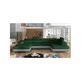 MF Design Rodri Recamiere Rechts in Smaragd - (L) 202 x (B) 345 x (H) 90 cm | Gr.: onesize