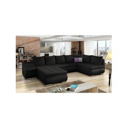 MF Design Gio Recamiere Links in Schwarz - (L) 190 x (B) 351 x (H) 82 cm | Gr.: onesize