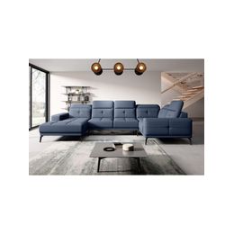 MF Design Nevido Recamiere Rechts in Blau - (L) 201 x (B) 350 x (H) 77 cm | Gr.: onesize