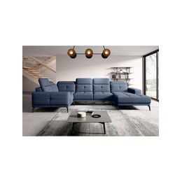 MF Design Nevido Recamiere Links in Blau - (L) 201 x (B) 350 x (H) 77 cm | Gr.: onesize