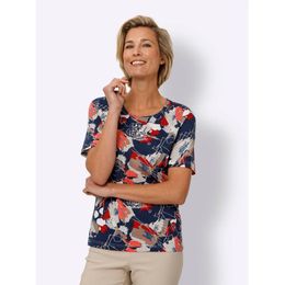Sieh an! Kurzarm-Shirt in marine-koralle-bedruckt | Gr.: 54
