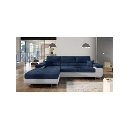 MF Design Amanda Recamiere Links in Navyblau - (L) 203 x (B) 289 x (H) 85 cm | Gr.: onesize