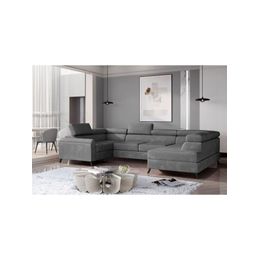 MF Design Esco Recamiere Rechts in Grau - (L) 200 x (B) 336 x (H) 92 cm | Gr.: onesize