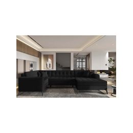 MF Design Monton Recamiere Rechts in Schwarz - (L) 180 x (B) 340 x (H) 93 cm | Gr.: onesize