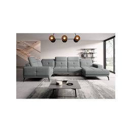 MF Design Nevido Recamiere Links in Charcoal - (L) 201 x (B) 350 x (H) 77 cm | Gr.: onesize