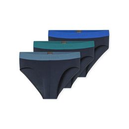 Schiesser Slip 3er Pack in Blau/Gr&uuml;n/Grau | Gr.: M