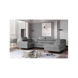MF Design Esco Recamiere Rechts in Grau - (L) 200 x (B) 336 x (H) 92 cm | Gr.: onesize