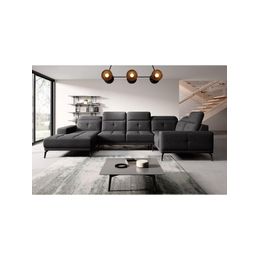 MF Design Nevido Recamiere Rechts in Anthrazit - (L) 201 x (B) 350 x (H) 77 cm | Gr.: onesize