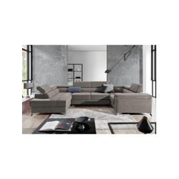 MF Design Tiya Recamiere Links in Grau - (L) 342 x (B) 342 x (H) 88 cm | Gr.: onesize