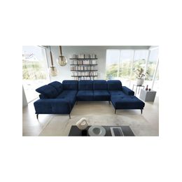 MF Design Nevido Recamiere Links in Navyblau - (L) 201 x (B) 350 x (H) 77 cm | Gr.: onesize