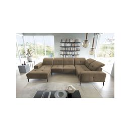 MF Design Nevido Recamiere Rechts in Braunbeige - (L) 201 x (B) 350 x (H) 77 cm | Gr.: onesize