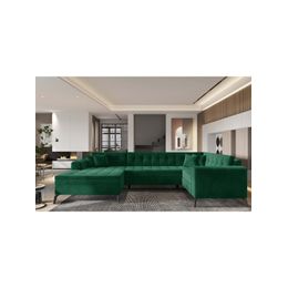 MF Design Monton Recamiere Links in Smaragd - (L) 180 x (B) 340 x (H) 93 cm | Gr.: onesize