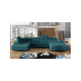 MF Design Rodri Recamiere Links in Flaschengr&uuml;n - (L) 202 x (B) 345 x (H) 90 cm | Gr.: onesize