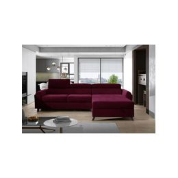 MF Design Mariam Recamiere Rechts in Weinrot - (L) 200 x (B) 288 x (H) 92 cm | Gr.: onesize