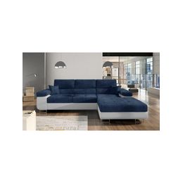 MF Design Amanda Recamiere Rechts in Navyblau - (L) 203 x (B) 289 x (H) 85 cm | Gr.: onesize