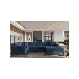 MF Design Monton Recamiere Rechts in Marineblau - (L) 180 x (B) 340 x (H) 93 cm | Gr.: onesize