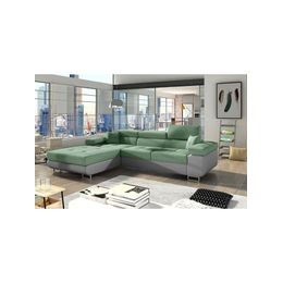 MF Design Amanda Recamiere Links in Graugr&uuml;n - (L) 203 x (B) 289 x (H) 85 cm | Gr.: onesize