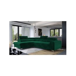 MF Design Lauryn Recamiere Links in Smaragd - (L) 205 x (B) 278 x (H) 92 cm | Gr.: onesize