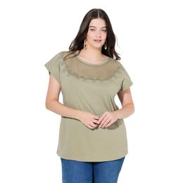 Ulla Popken Shirt in helles khaki | Gr.: 58-60