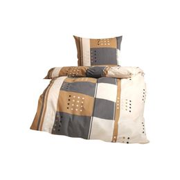 Traumschlaf Bettw&auml;sche Berlin in beige | Gr.: 200x200 (2x 80x80 cm)