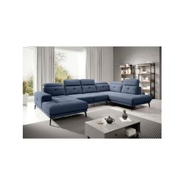 MF Design Brita Recamiere Rechts in Blau - (L) 205 x (B) 350 x (H) 107 cm | Gr.: onesize