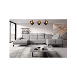 MF Design Nevido Recamiere Rechts in Mausgrau - (L) 201 x (B) 350 x (H) 77 cm | Gr.: onesize