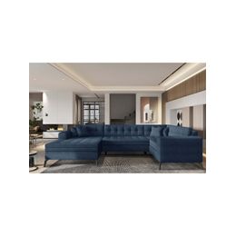 MF Design Monton Recamiere Links in Marineblau - (L) 180 x (B) 340 x (H) 93 cm | Gr.: onesize