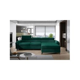 MF Design Mariam Recamiere Rechts in Flaschengr&uuml;n - (L) 200 x (B) 288 x (H) 92 cm | Gr.: onesize