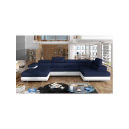 MF Design Rodri Recamiere Rechts in Navyblau - (L) 202 x (B) 345 x (H) 90 cm | Gr.: onesize